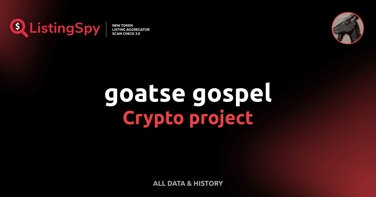goatse gospel crypto project: gospel token listings, events, analysis | ListingSpy