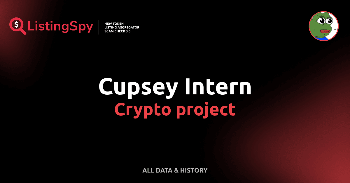 Cupsey Intern crypto project: Cupsify token listings, events, analysis ...