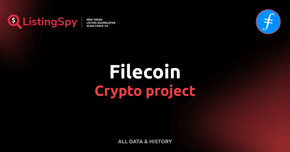 Filecoin crypto project: FIL token listings, events, analysis | ListingSpy
