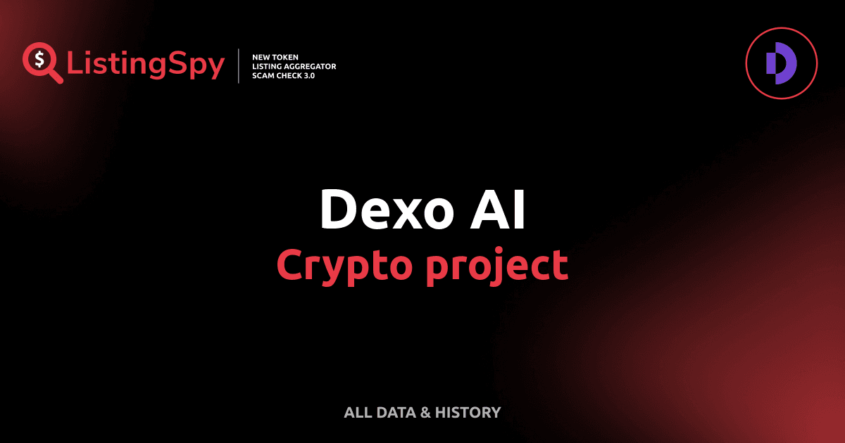 Dexo AI crypto project: DEXO token listings, events, analysis | ListingSpy