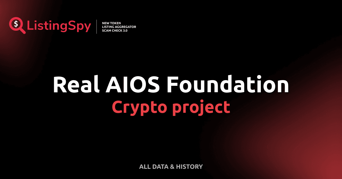 Real AIOS Foundation crypto project: AIOS token listings, events, analysis | ListingSpy