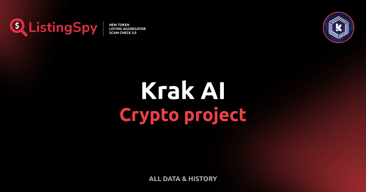 Krak AI crypto project: KRAK token listings, events, analysis | ListingSpy
