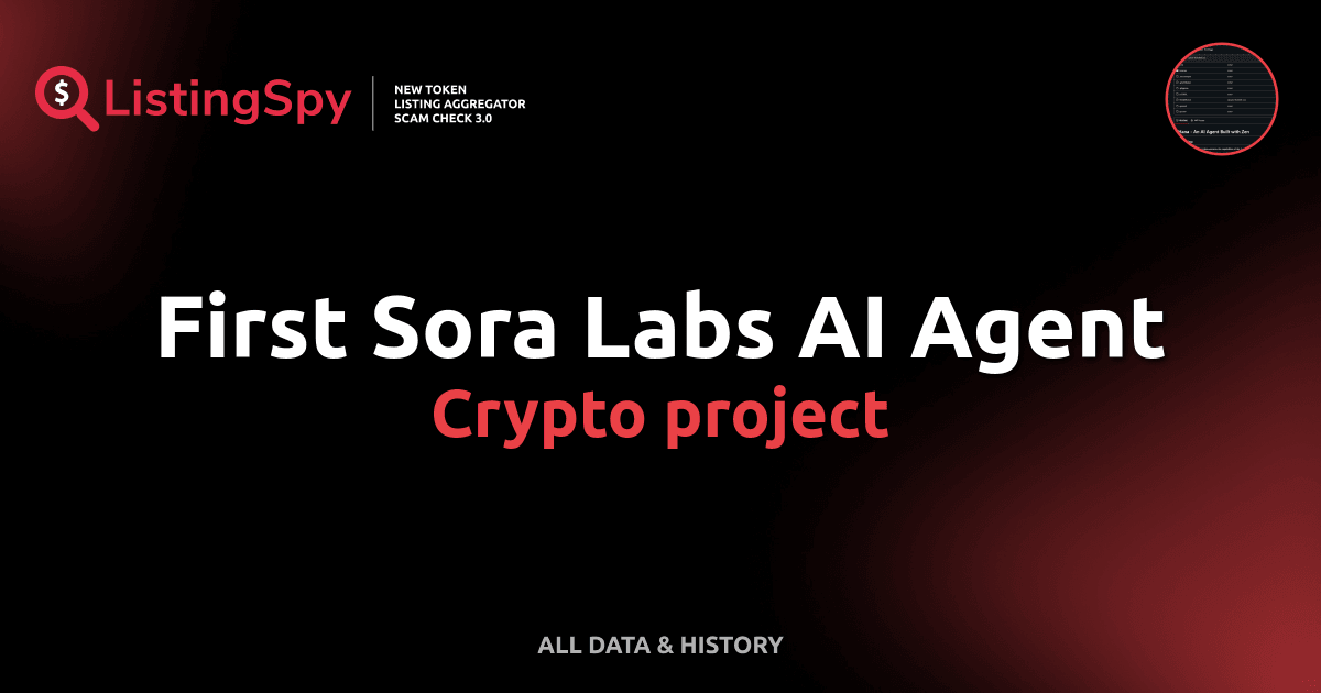 First Sora Labs AI Agent crypto project: Hana token listings, events, analysis | ListingSpy