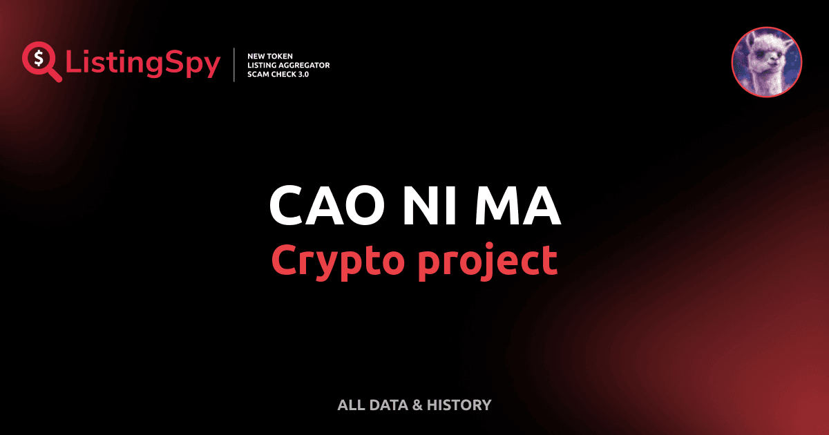 CAO NI MA crypto project: CAO token listings, events, analysis | ListingSpy