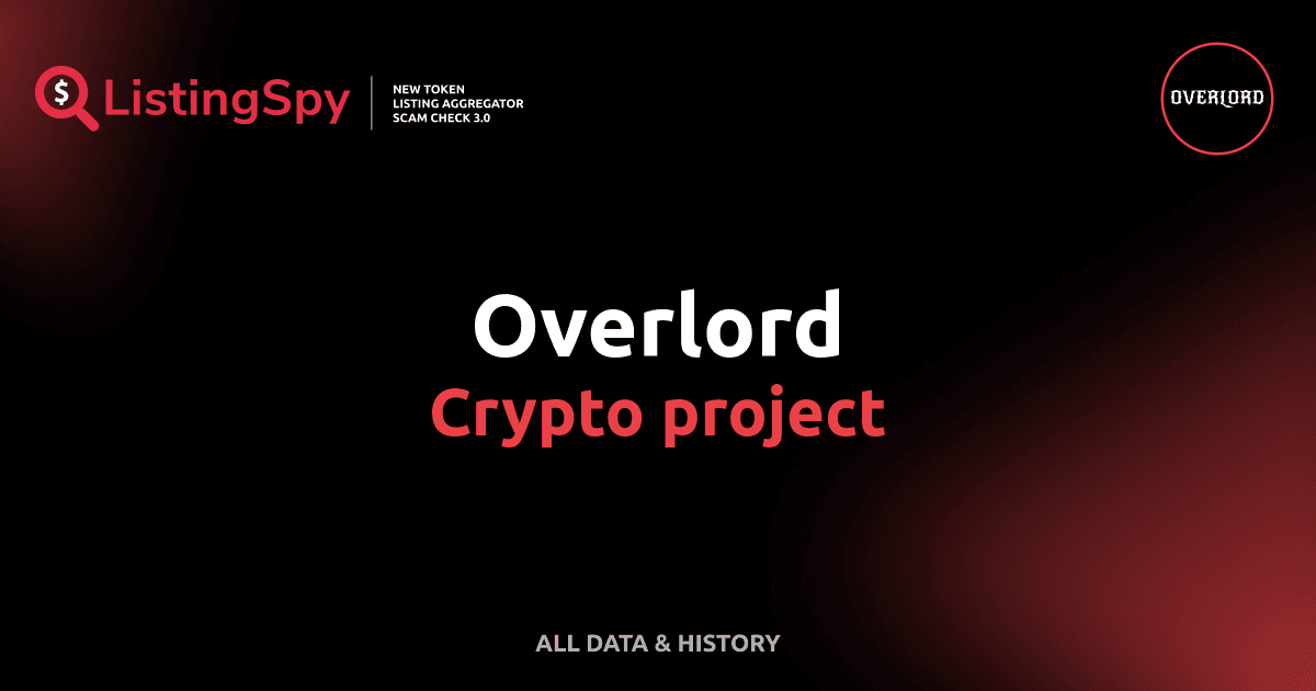 Overlord crypto project: OVER token listings, events, analysis | ListingSpy
