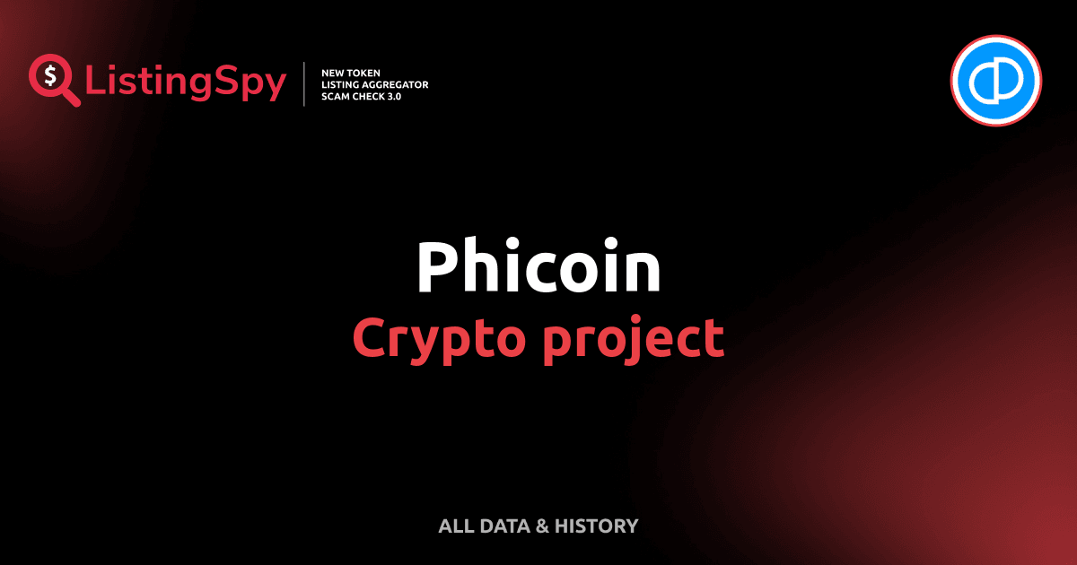Phicoin crypto project: PHI token listings, events, analysis | ListingSpy