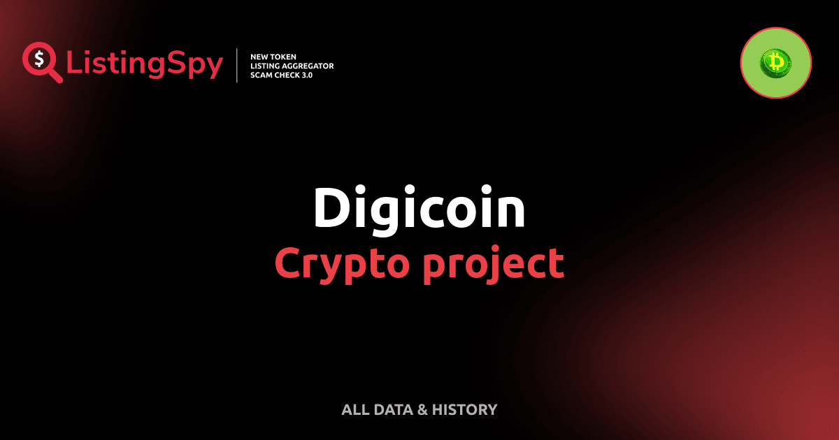 Digicoin crypto project: DIGI token listings, events, analysis | ListingSpy