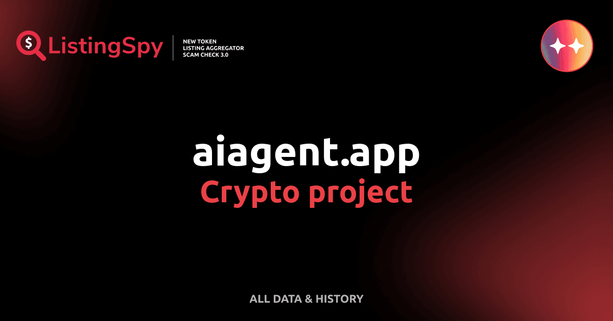 aiagent.app crypto project: AAA token listings, events, analysis | ListingSpy