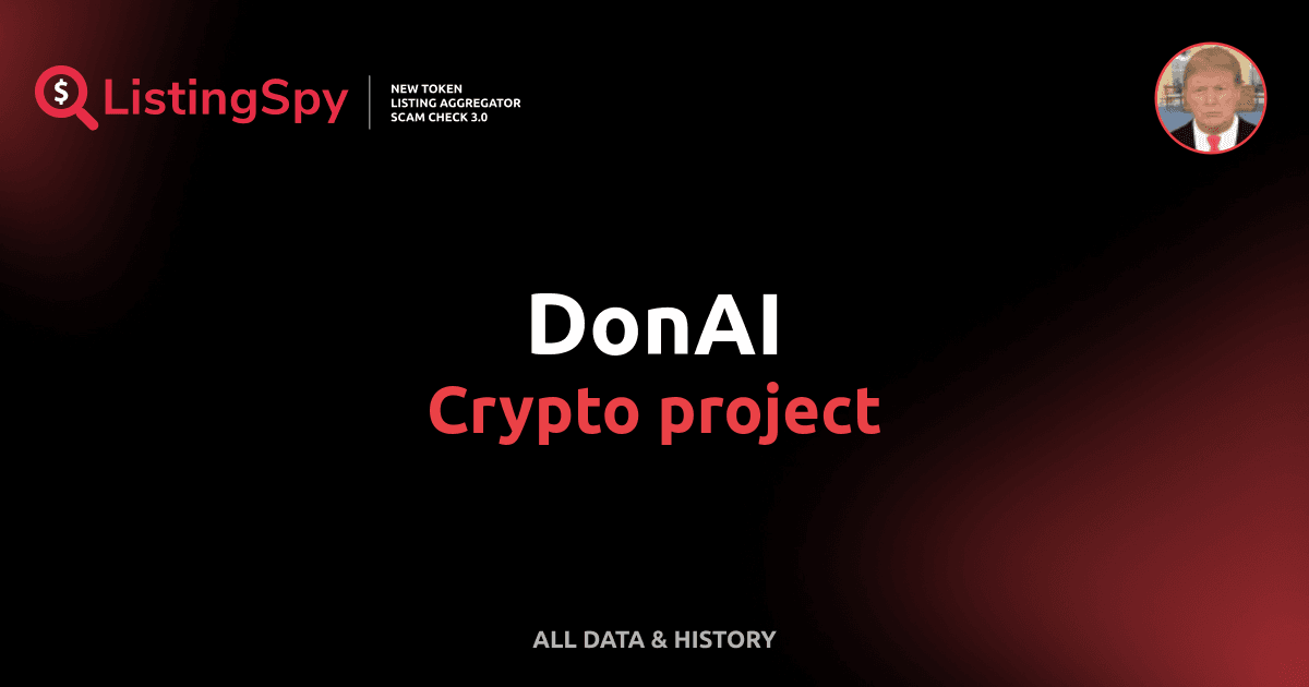 DonAI crypto project: DONAI token listings, events, analysis | ListingSpy