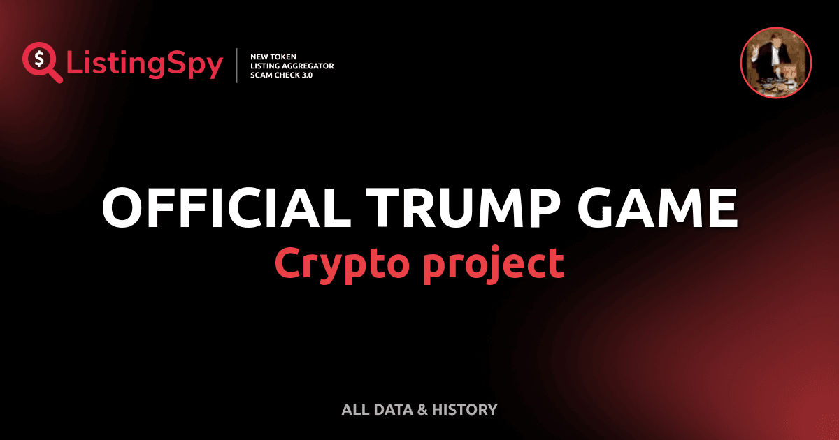 OFFICIAL TRUMP GAME crypto project: TGME token listings, events ...