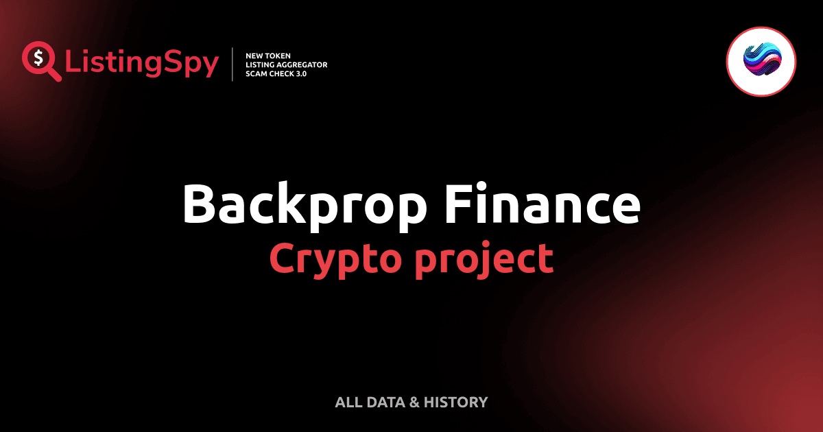 Backprop Finance crypto project: BPROP token listings, events, analysis ...