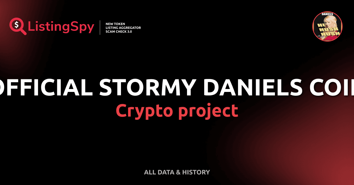 OFFICIAL STORMY DANIELS COIN crypto project: STORMY token listings, events, analysis | ListingSpy