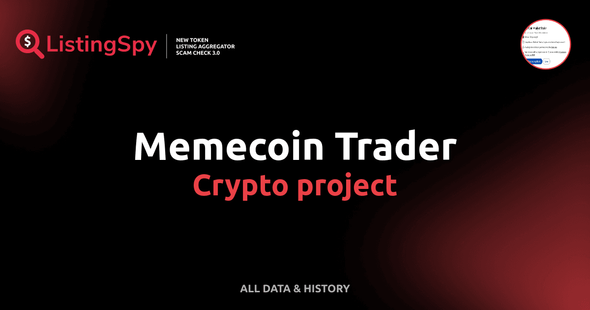 Memecoin Trader crypto project: TRADER token listings, events, analysis ...