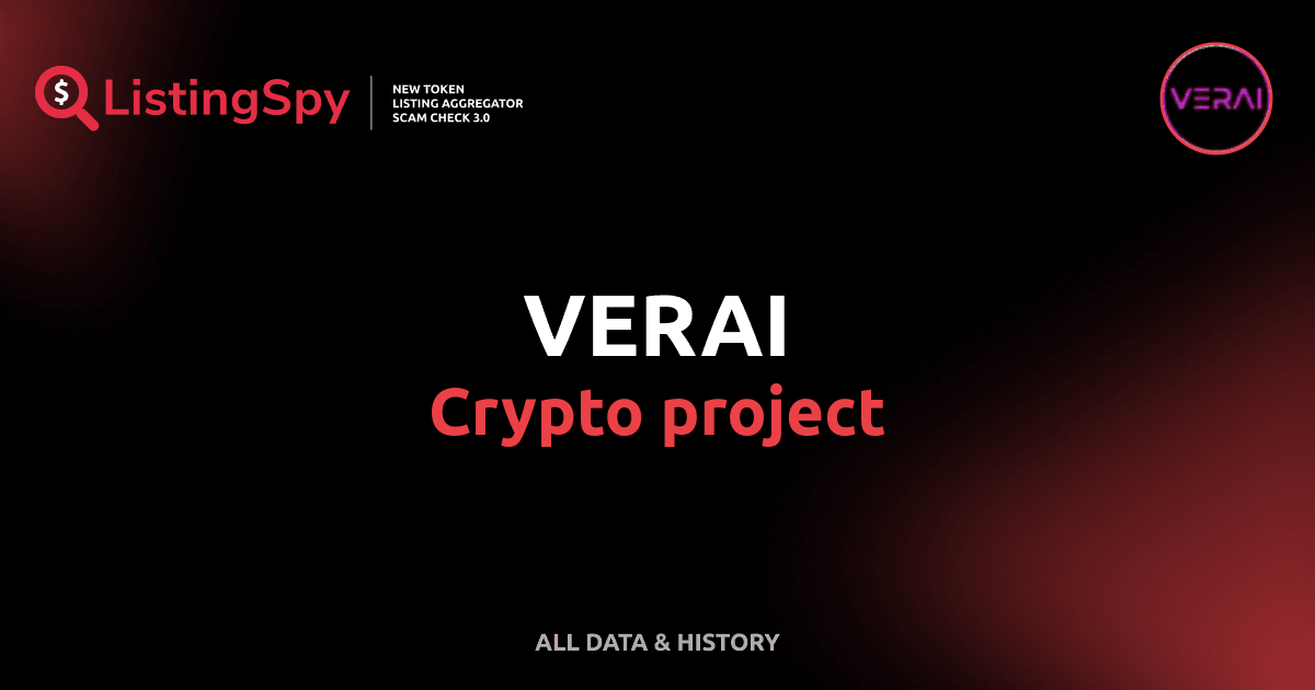 VERAI crypto project: VERAI token listings, events, analysis | ListingSpy