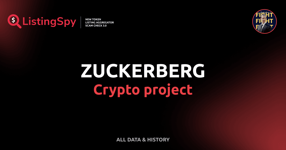 ZUCKERBERG crypto project: $ZUCK token listings, events, analysis | ListingSpy