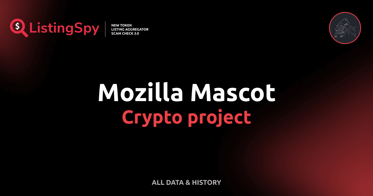 Mozilla Mascot crypto project: ZILLA token listings, events, analysis | ListingSpy