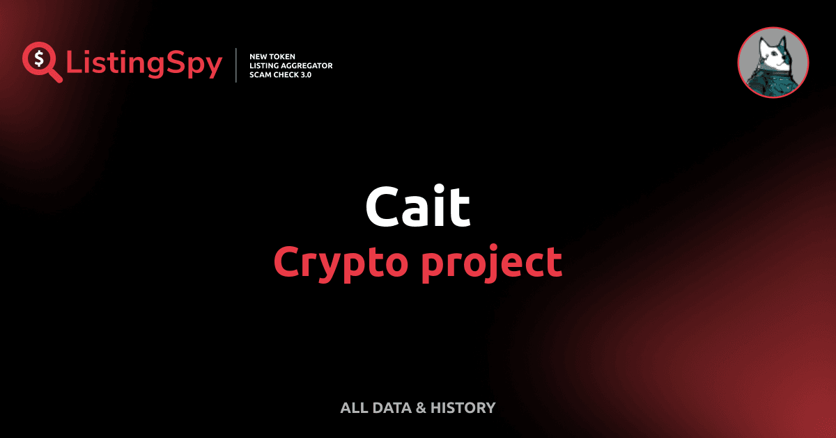 Cait crypto project: cait token listings, events, analysis | ListingSpy