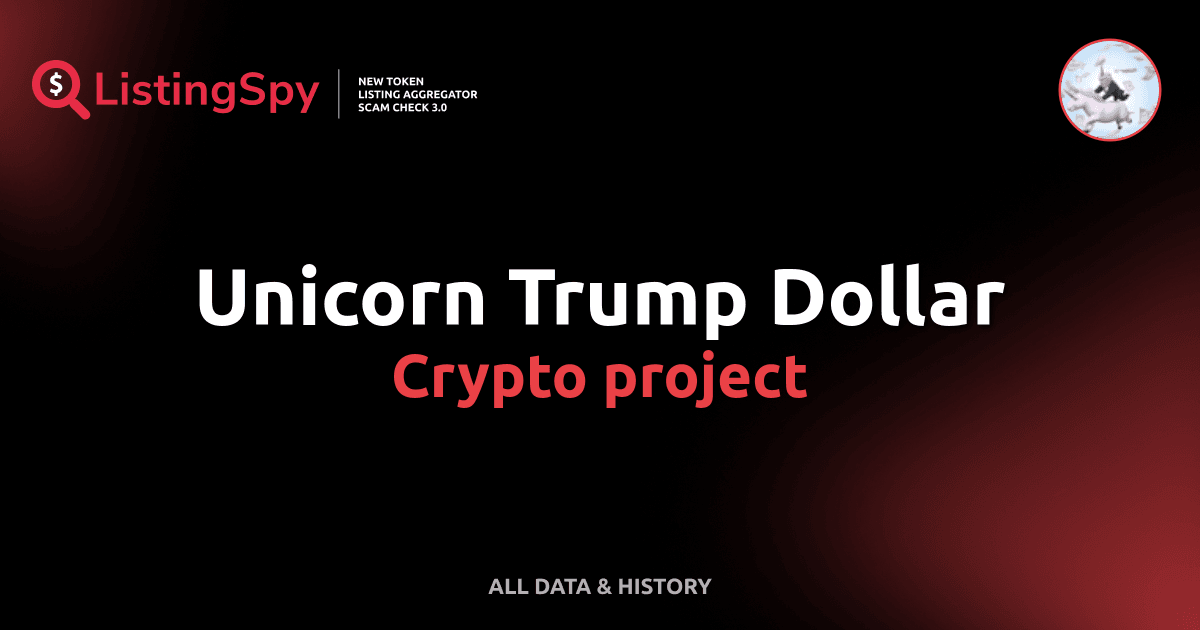 Unicorn Trump Dollar crypto project: UTD token listings, events, analysis | ListingSpy