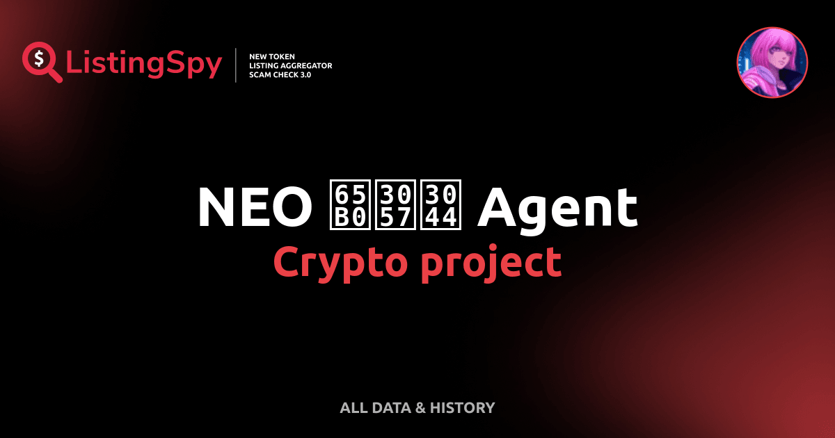 NEO 新しい Agent crypto project: NEO token listings, events, analysis | ListingSpy