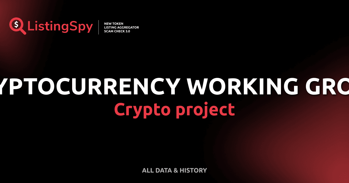 CRYPTOCURRENCY WORKING GROUP crypto project: CWG token listings, events, analysis | ListingSpy