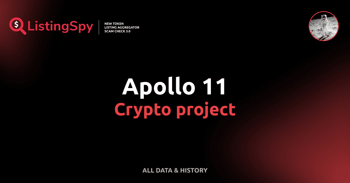 Apollo 11 crypto project: MOON token listings, events, analysis | ListingSpy