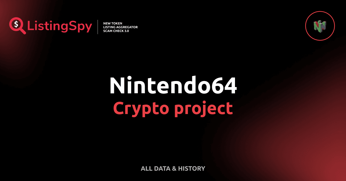 Nintendo64 crypto project: N64 token listings, events, analysis ...