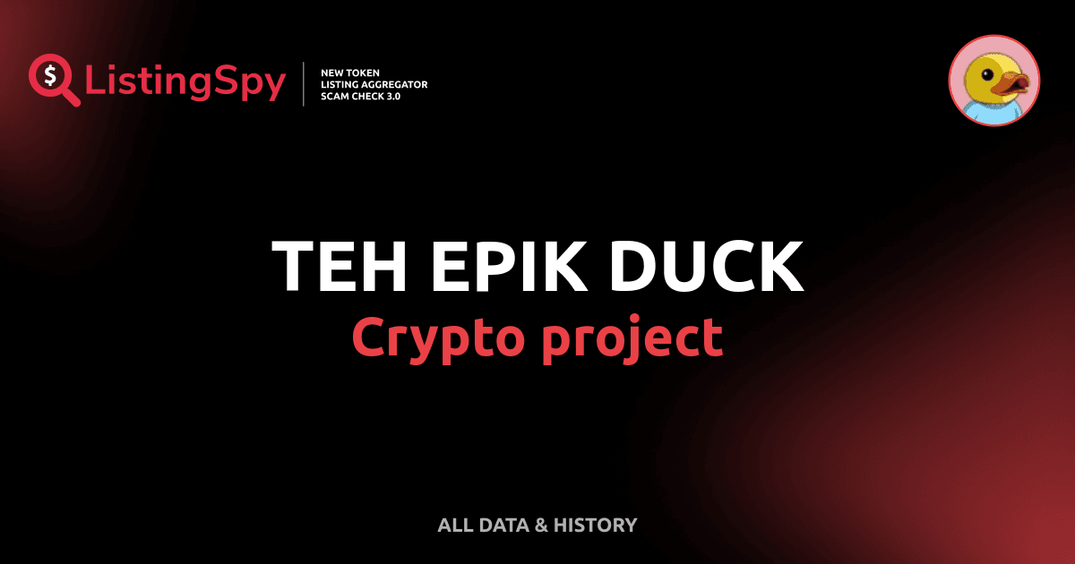 TEH EPIK DUCK crypto project: EPIK token listings, events, analysis ...