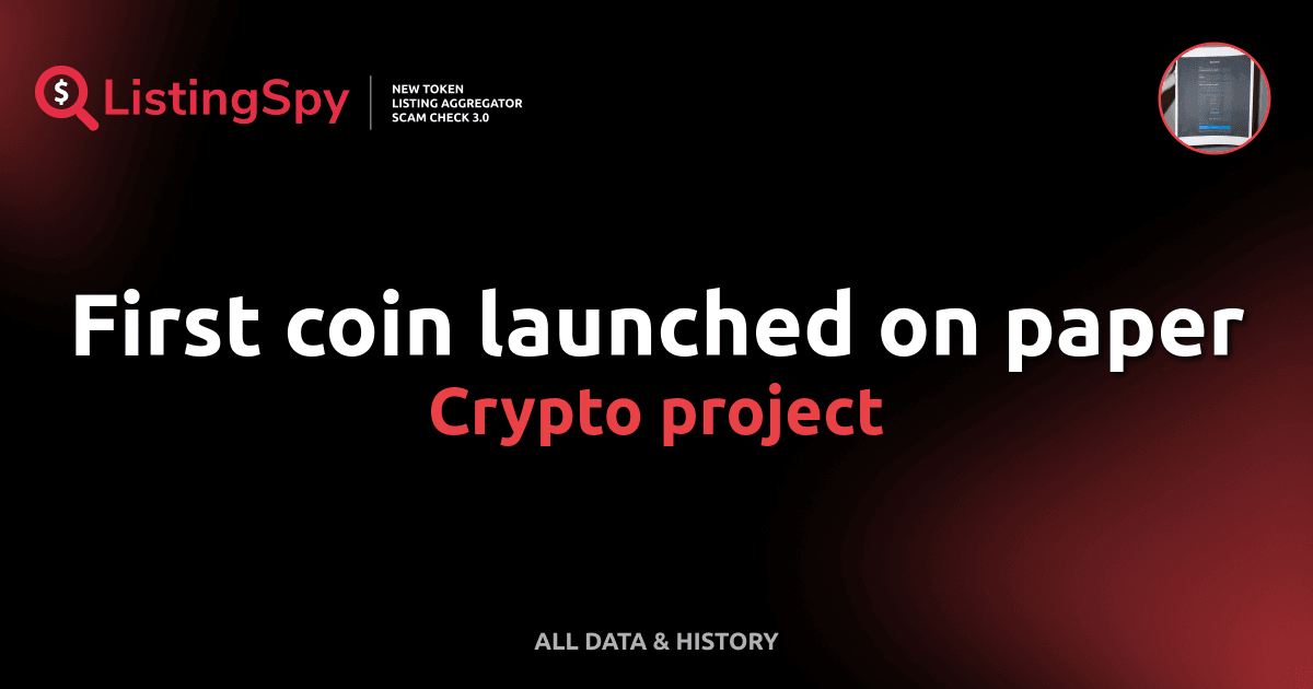 First coin launched on paper crypto project: PAPER token listings ...
