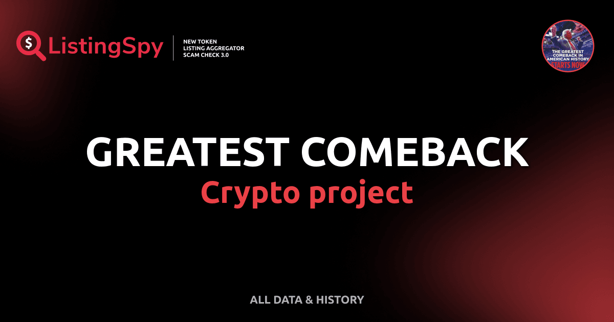 GREATEST COMEBACK crypto project: GC token listings, events, analysis ...