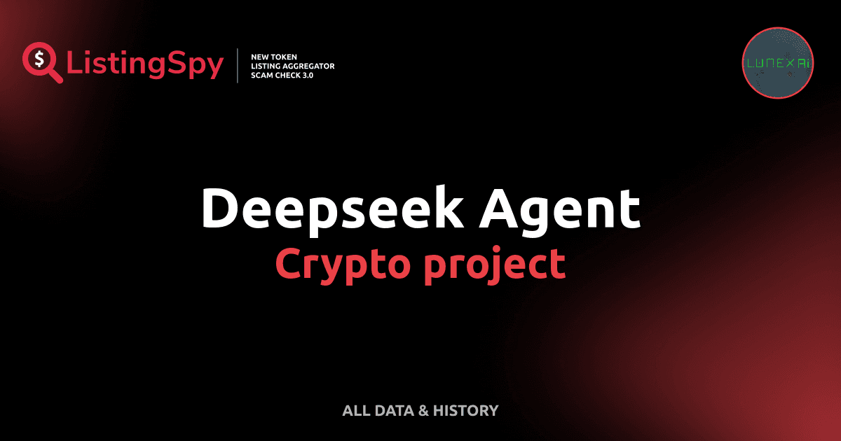 Deepseek Agent crypto project: Lunex token listings, events, analysis | ListingSpy