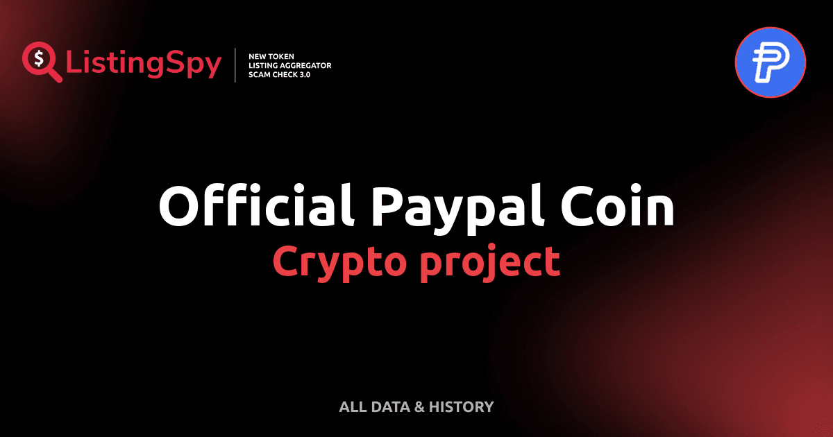 Official Paypal Coin crypto project: PYUSD token listings, events ...