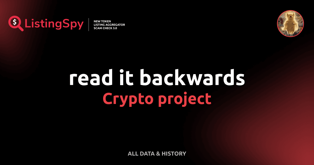 read it backwards crypto project: GOD token listings, events, analysis ...