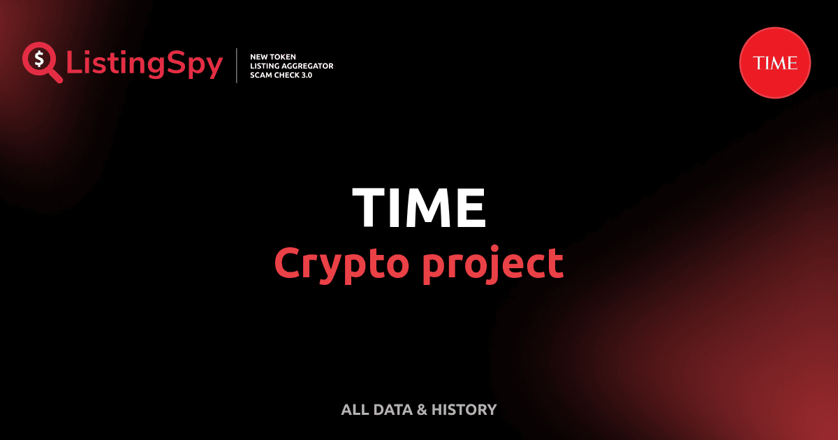 TIME crypto project: TIME COIN token listings, events, analysis | ListingSpy
