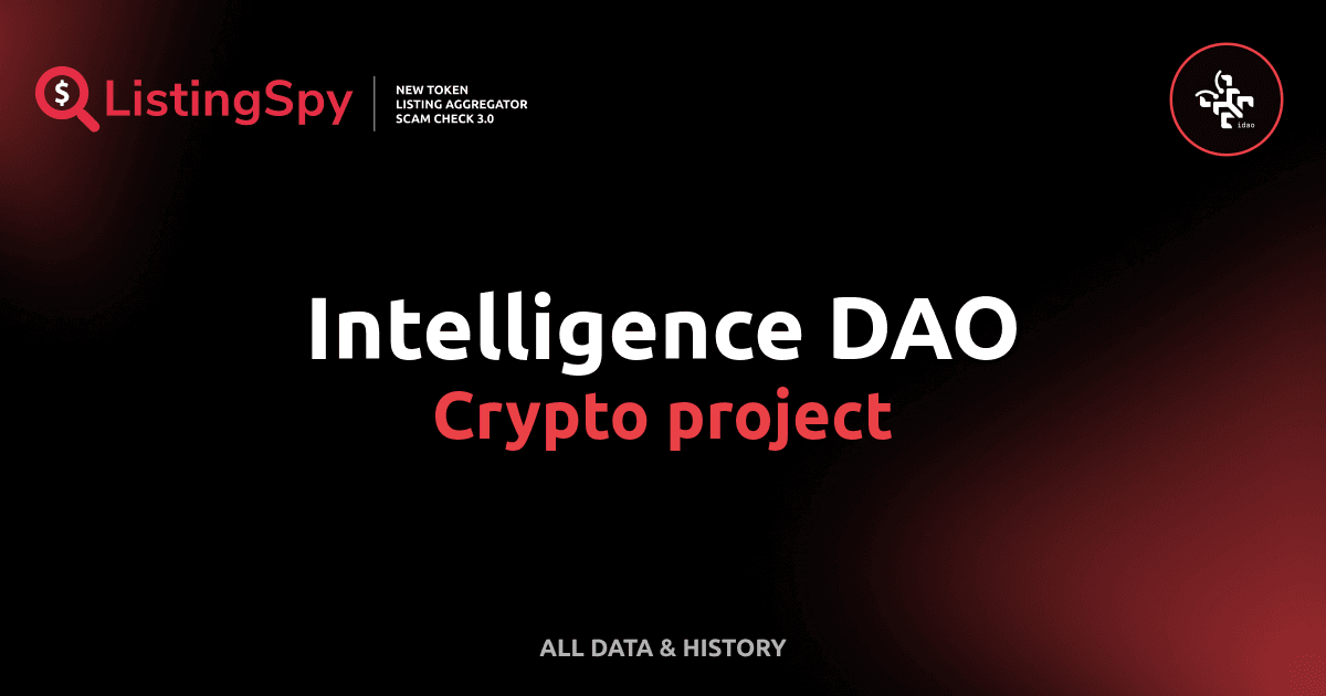 Intelligence DAO crypto project: IDAO token listings, events, analysis | ListingSpy