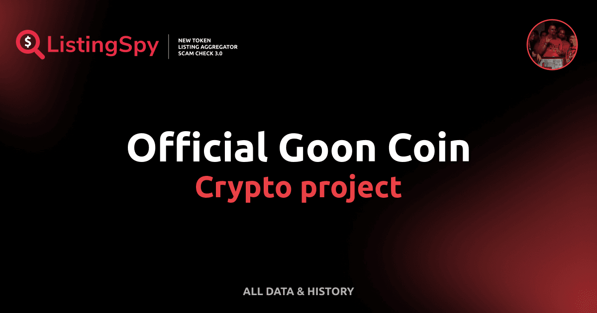 Official Goon Coin crypto project: gooncoin token listings, events ...