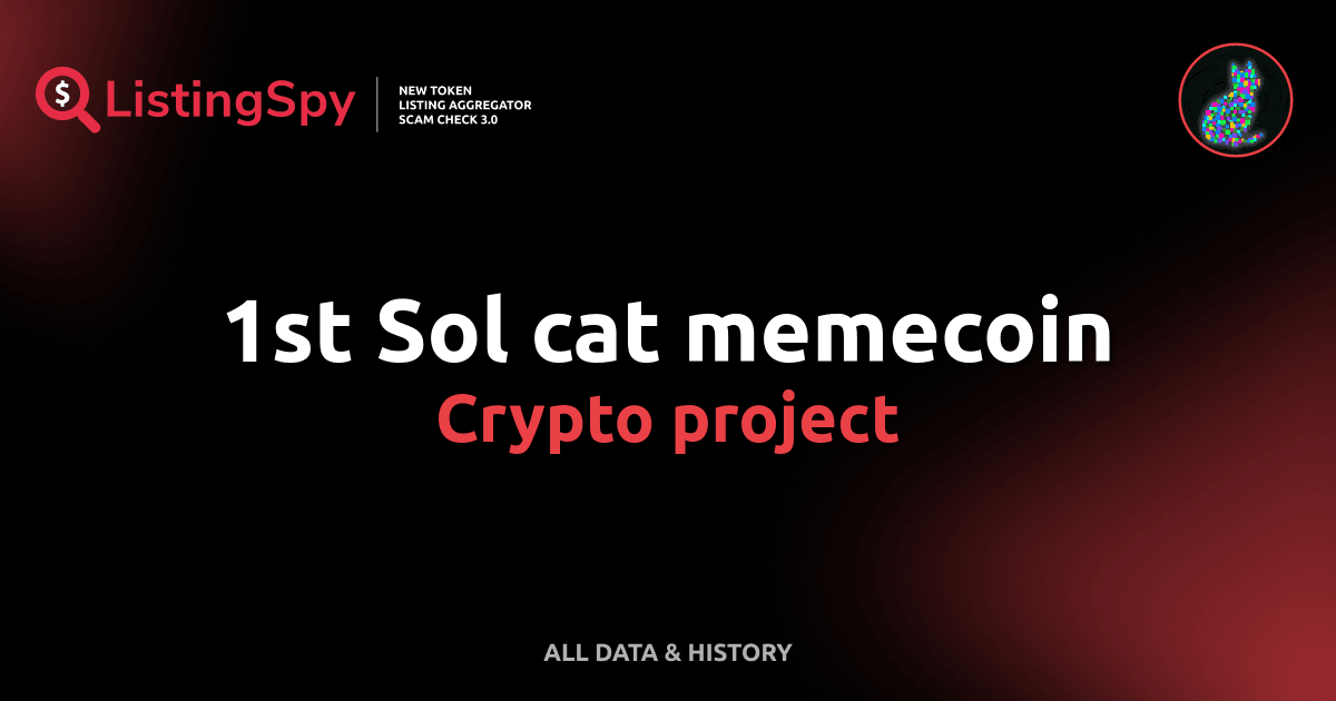 1st Sol cat memecoin crypto project: cato token listings, events ...