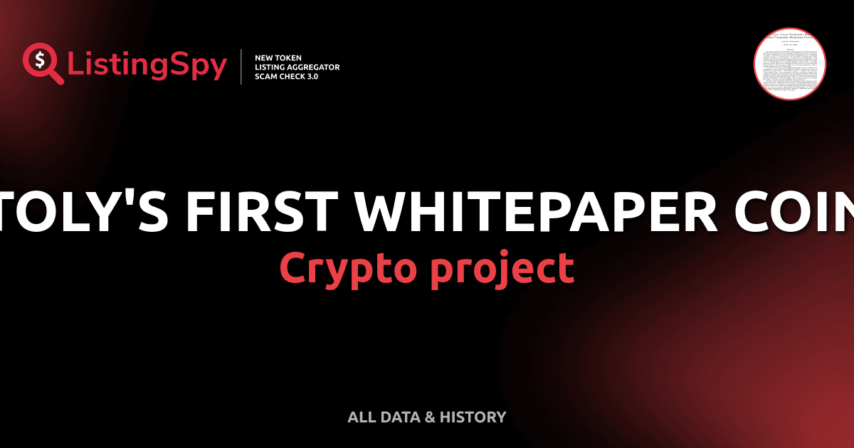 TOLY'S FIRST WHITEPAPER COIN crypto project: BunkerCoin token listings, events, analysis ...