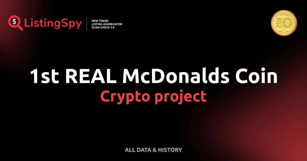 1st REAL McDonalds Coin crypto project: MACCOIN token listings, events ...