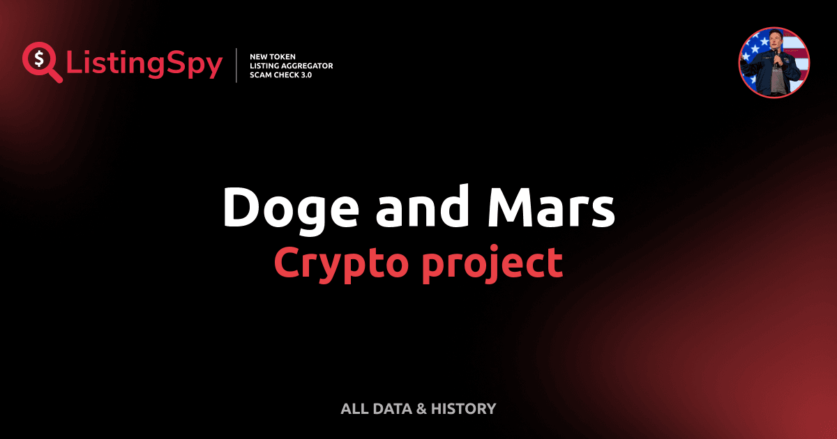 Doge and Mars crypto project: DaM token listings, events, analysis | ListingSpy