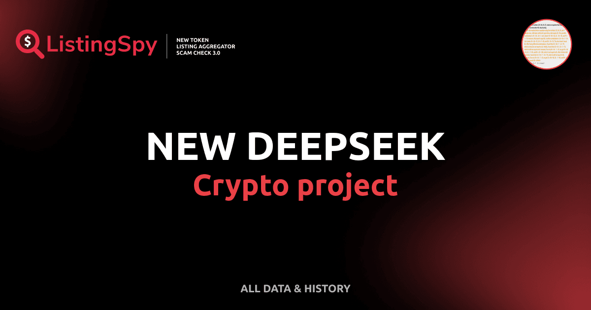 NEW DEEPSEEK crypto project: TINYZERO token listings, events, analysis | ListingSpy