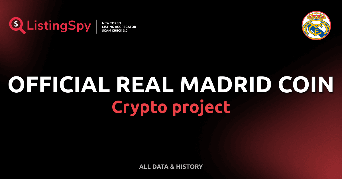 OFFICIAL REAL MADRID COIN crypto project: RMA token listings, events, analysis | ListingSpy