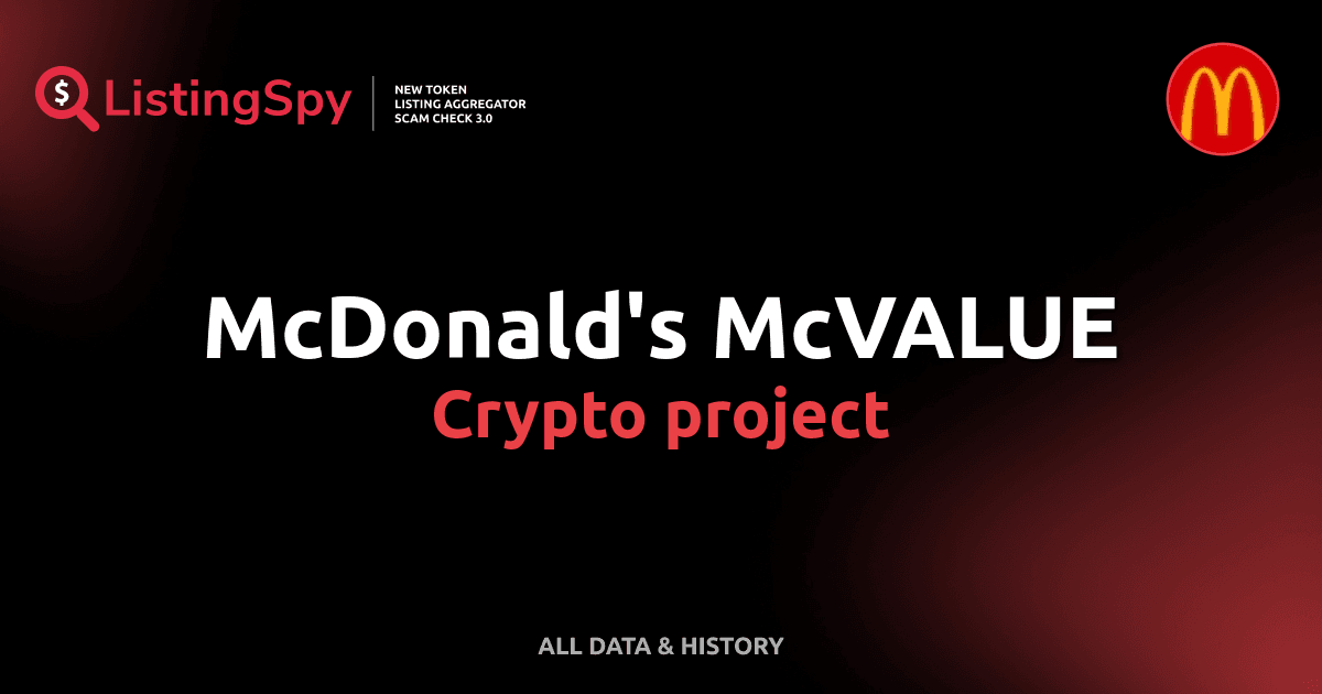 McDonald's McVALUE crypto project: McVALUE token listings, events ...