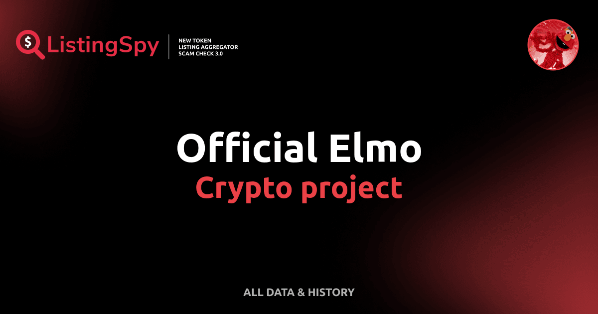 Official Elmo crypto project: ELMO token listings, events, analysis ...