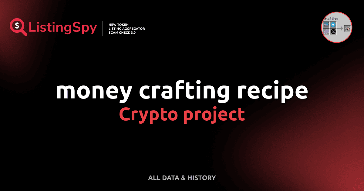 money crafting recipe crypto project: moneycraft token listings, events ...