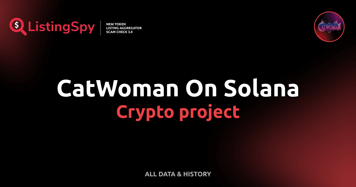 CatWoman On Solana crypto project: CATWOMAN token listings, events ...