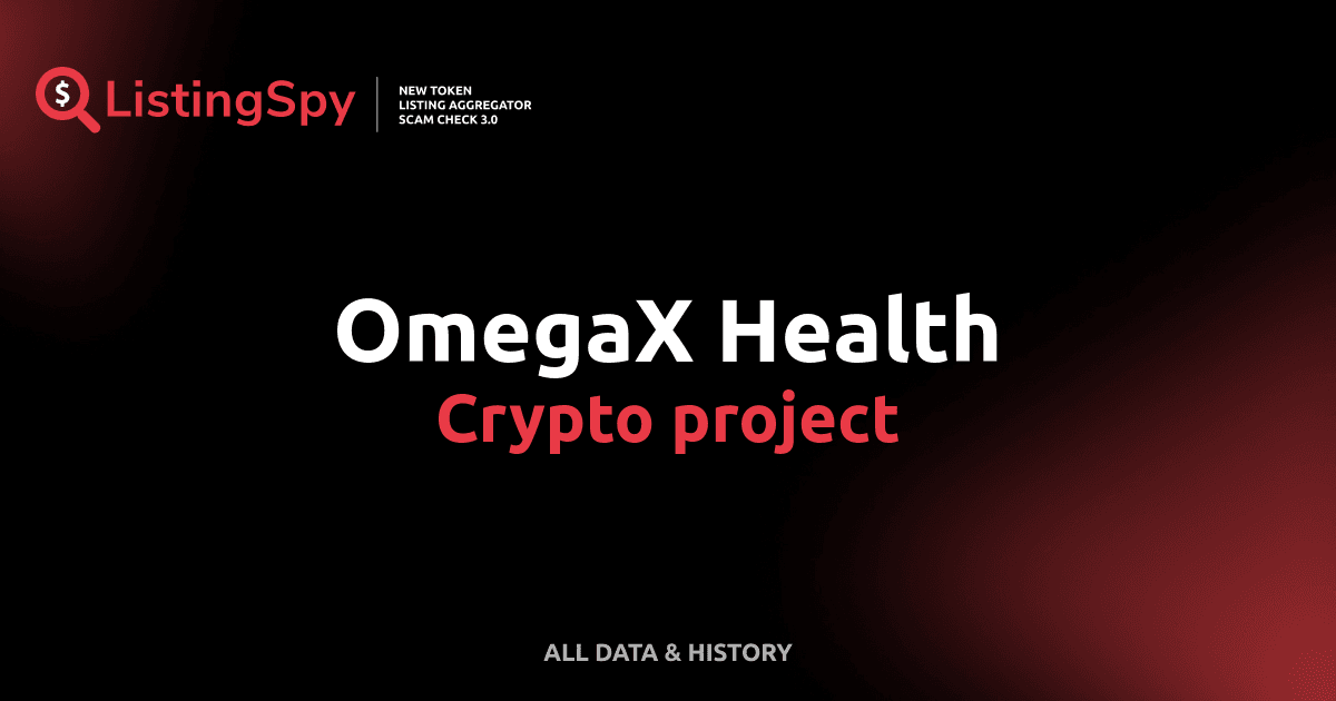 OmegaX Health crypto project: OMEGAX token listings, events, analysis | ListingSpy