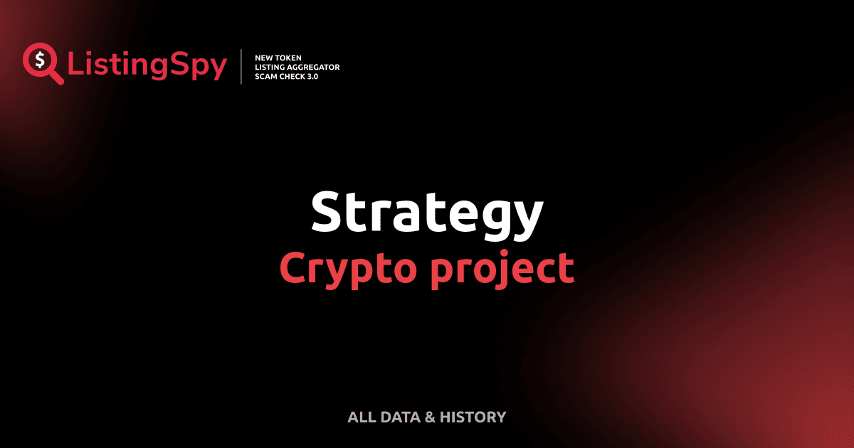 Strategy crypto project: STRATEGY token listings, events, analysis ...