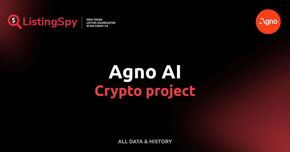 Agno AI crypto project: AGNO token listings, events, analysis | ListingSpy