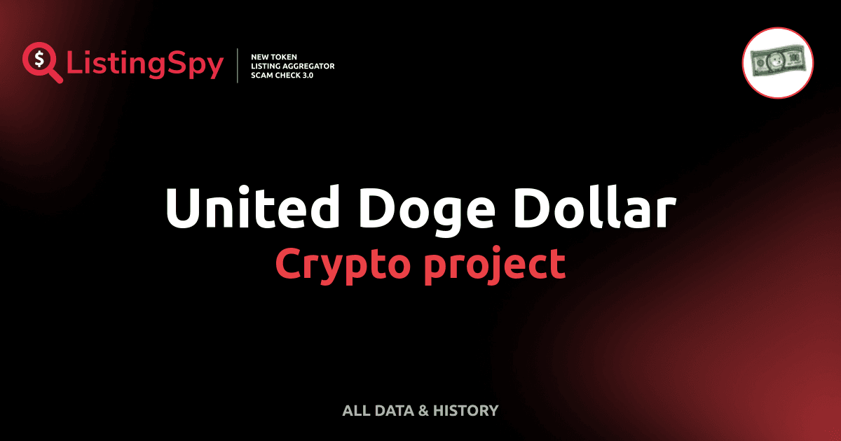 United Doge Dollar crypto project: UDD token listings, events, analysis | ListingSpy