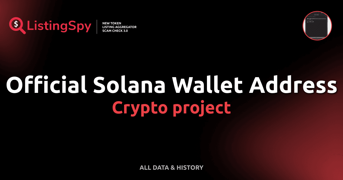 Official Solana Wallet Address crypto project: Solana token listings ...